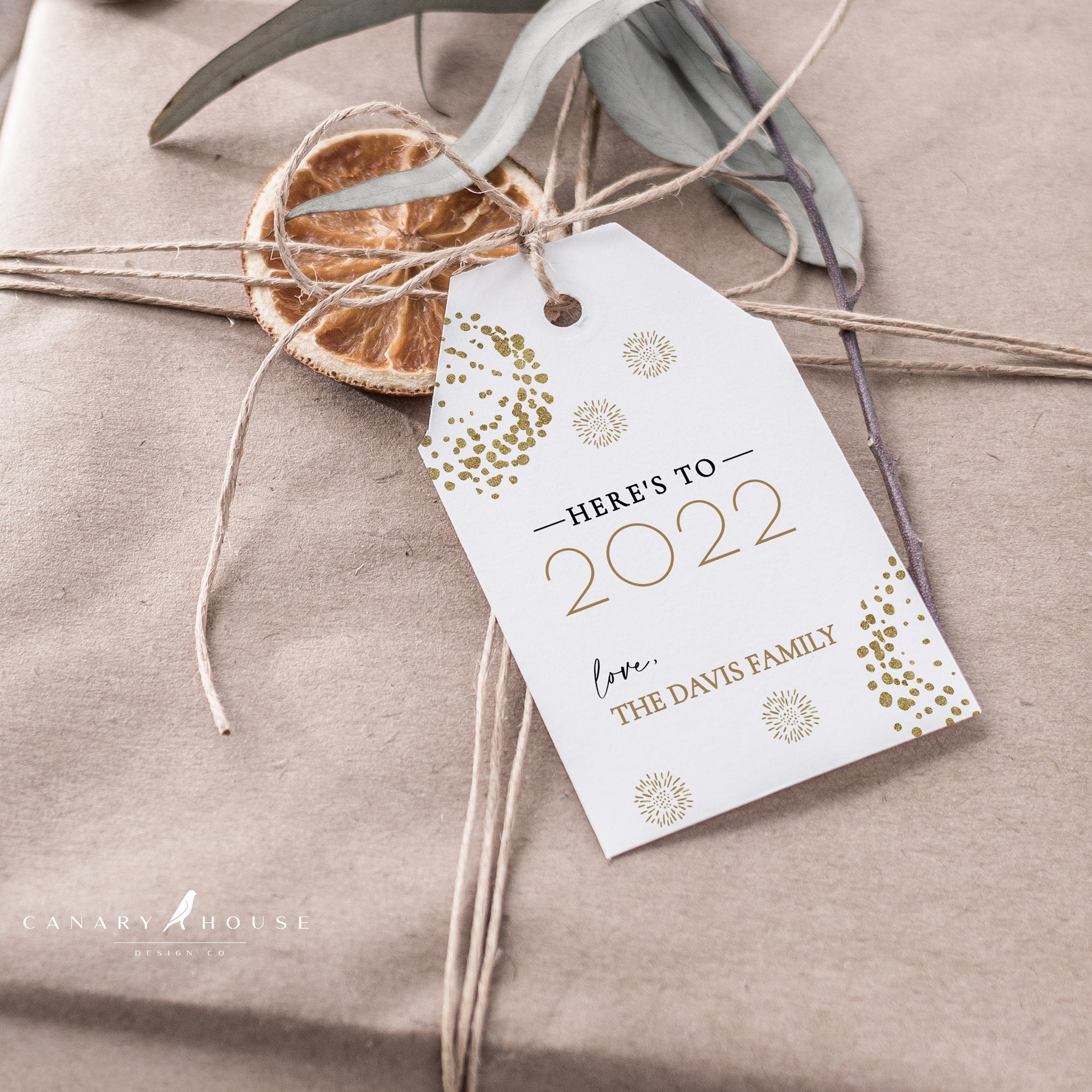 New Year's Gift Tag Template, Printable New Year's Favor Tag, Editable ...