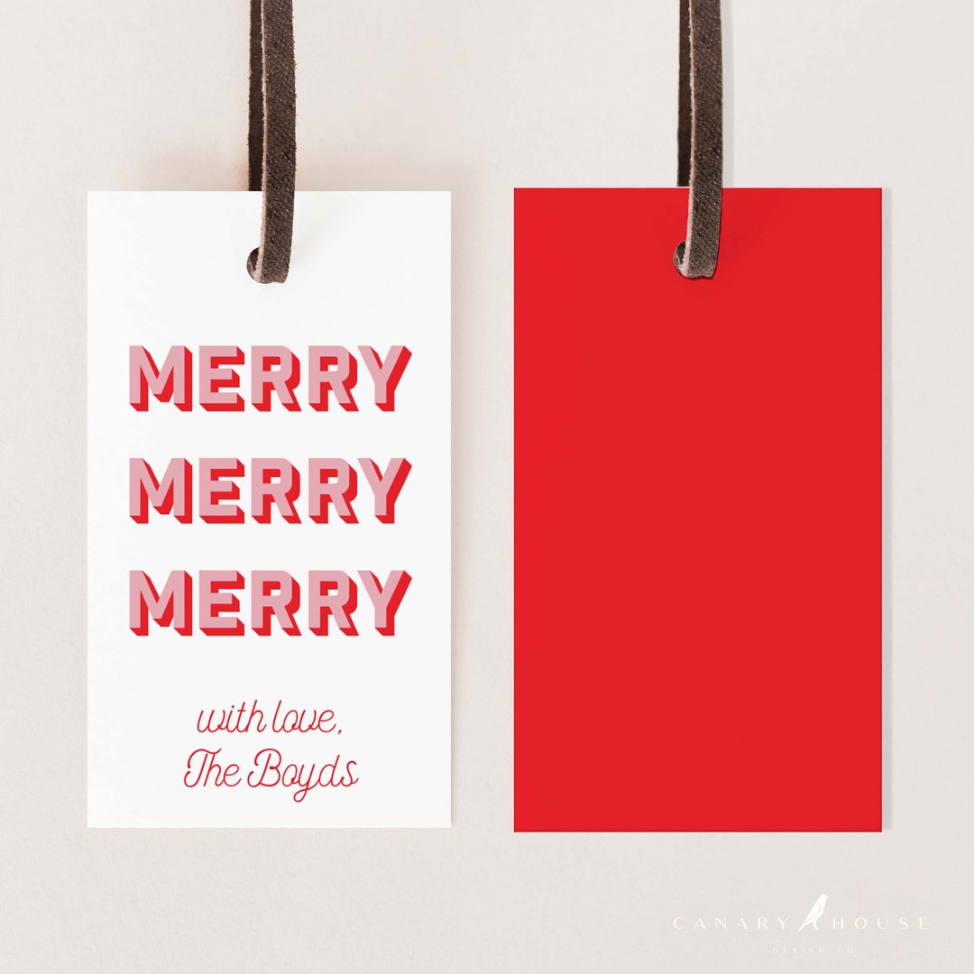 Christmas Gift Tag Template, Printable Christmas Block Letters Tag ...