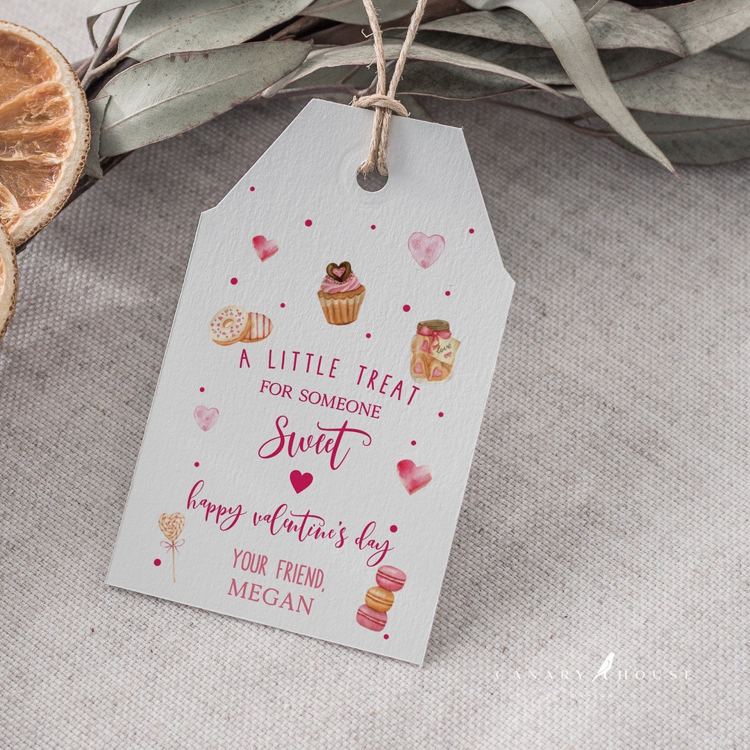 Valentine's Day Gift Tag Template, Printable Valentine's Treat Bag ...