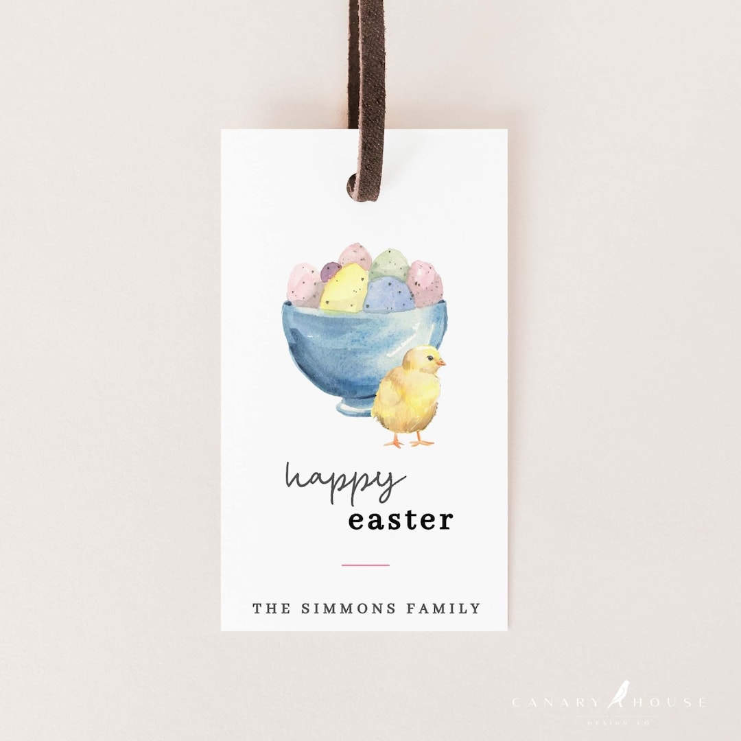 Easter Gift Tag Template, Printable Easter Favor Tag, Editable Easter ...