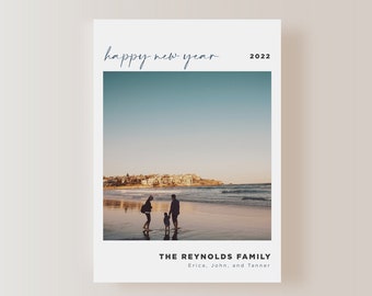 Editable New Year Photo Card Template Printable Holiday - Etsy