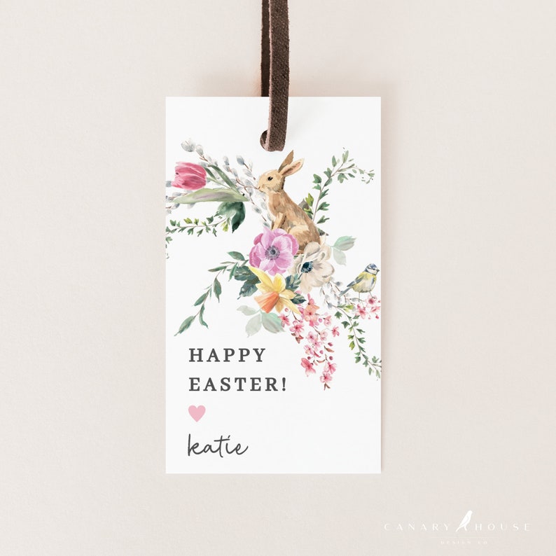 Easter Gift Tag Template, Printable Easter Favor Tag, Editable Easter ...