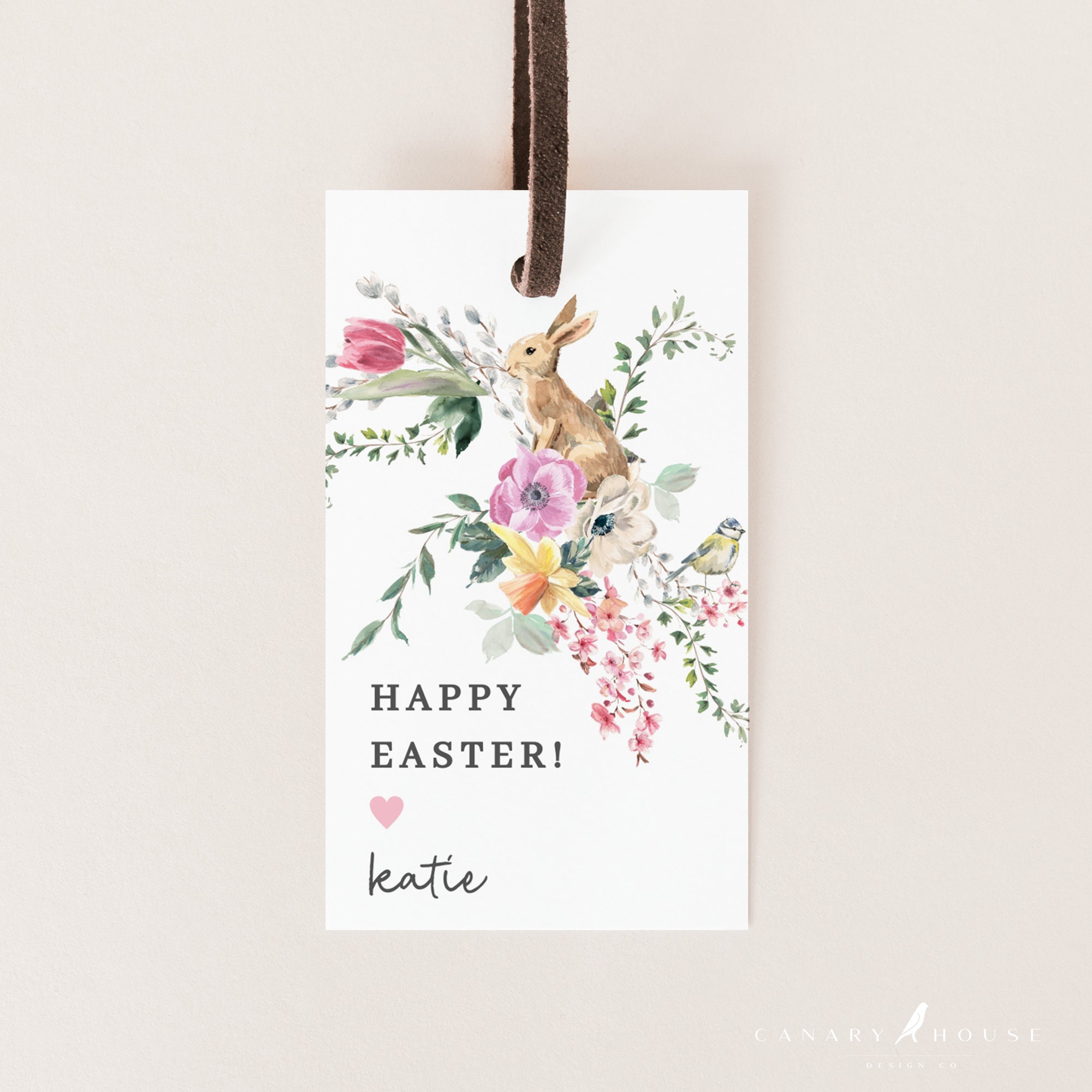 Easter Gift Tag Template, Printable Easter Favor Tag, Editable Easter ...