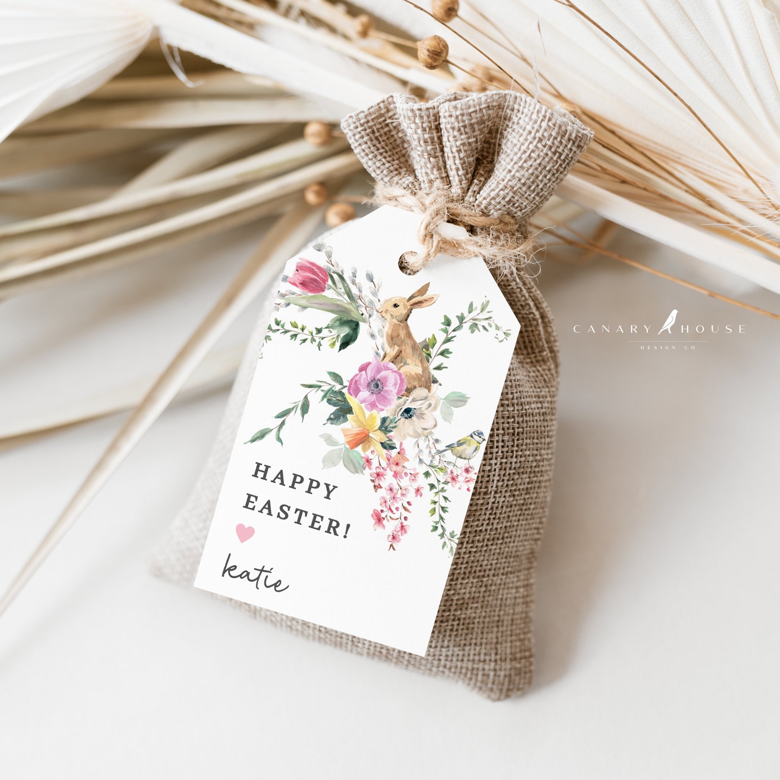 Easter Gift Tag Template, Printable Easter Favor Tag, Editable Easter ...