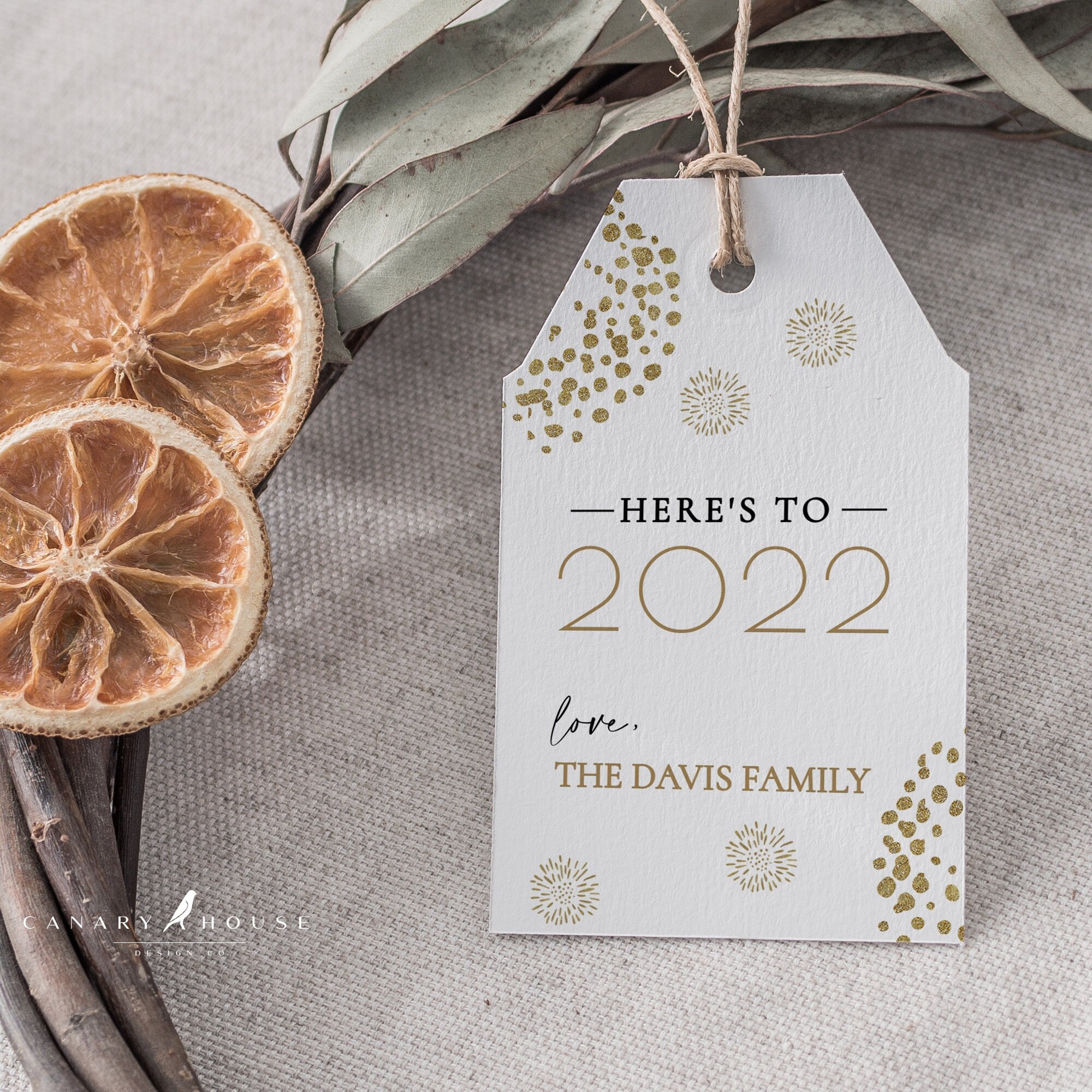 New Year's Gift Tag Template, Printable New Year's Favor Tag, Editable ...