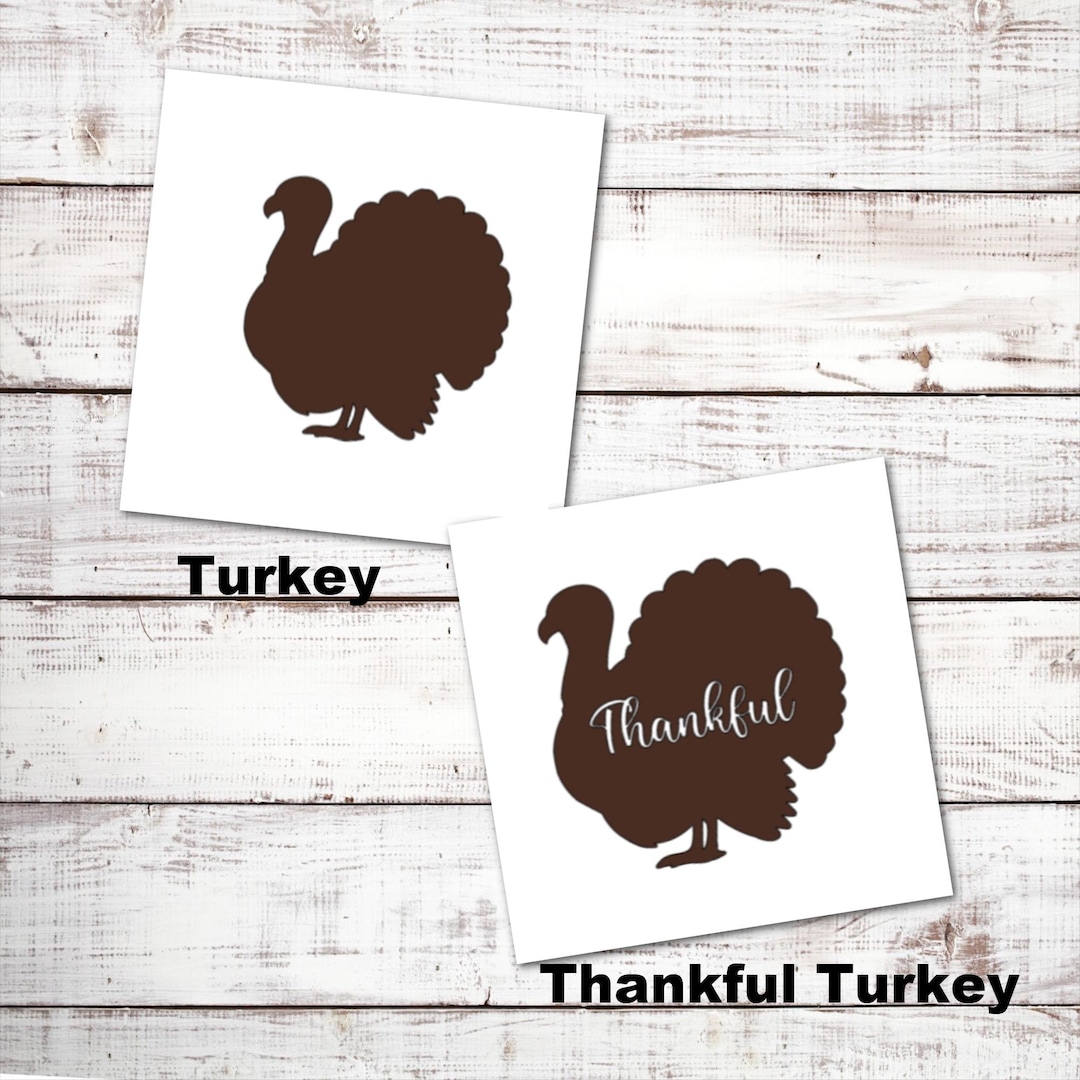 Turkey Vinyl Decal: DIY Thanksgiving Decor - Etsy