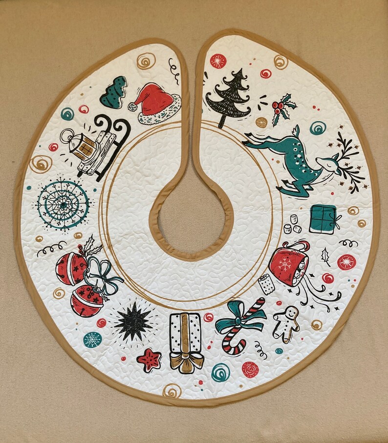 Quilted Square Tree Skirt for 4-6 Ft Tree - Etsy