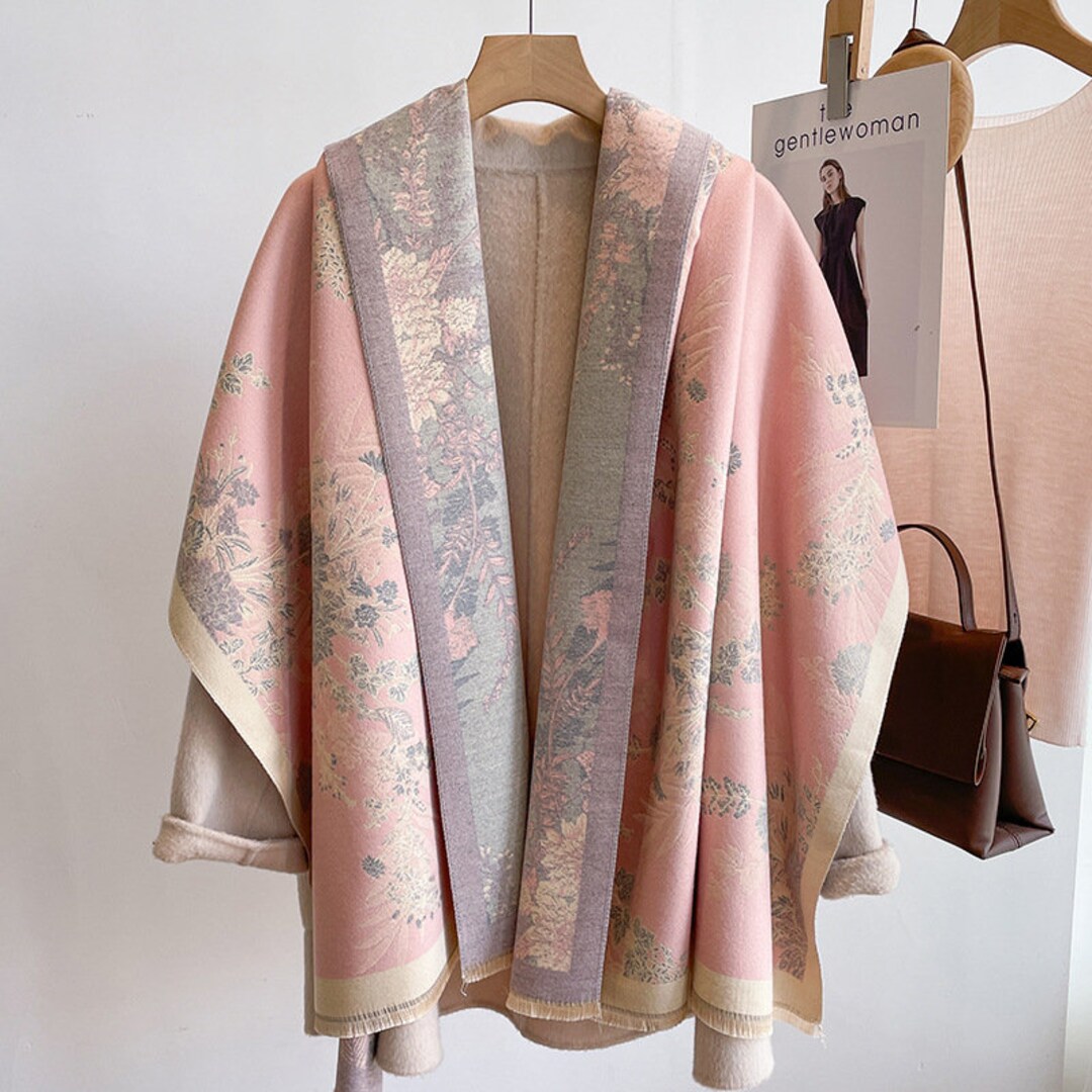 Women's Autumn Winter Floral Scarf L Thick Warm L Muffler Shawl Blanket ...