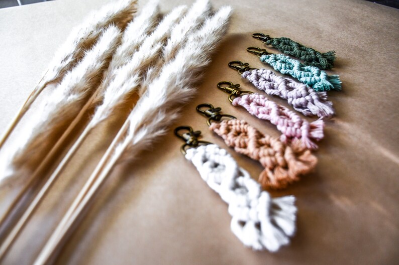 Boho Macrame Diamond Keychain - Etsy