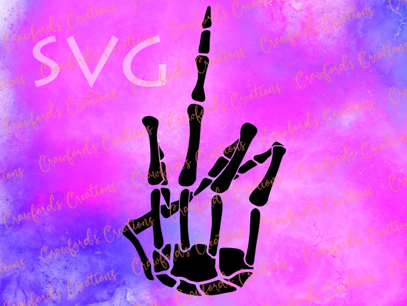 Skeleton Middle Finger Hand SVG - Etsy UK