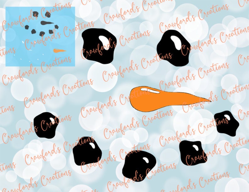 Coal Snowman Face SVG - Etsy