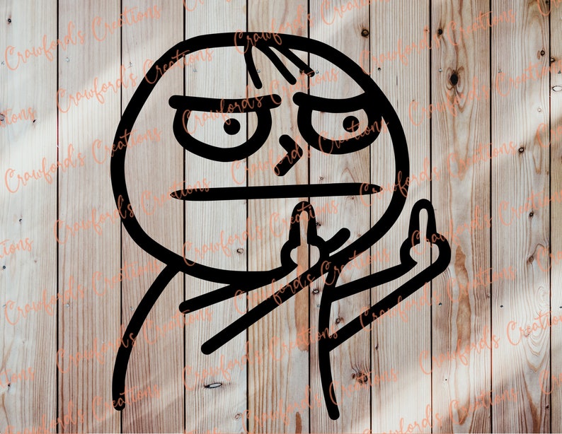 Stick Figure With Middle Fingers up - Single Layer SVG - Etsy