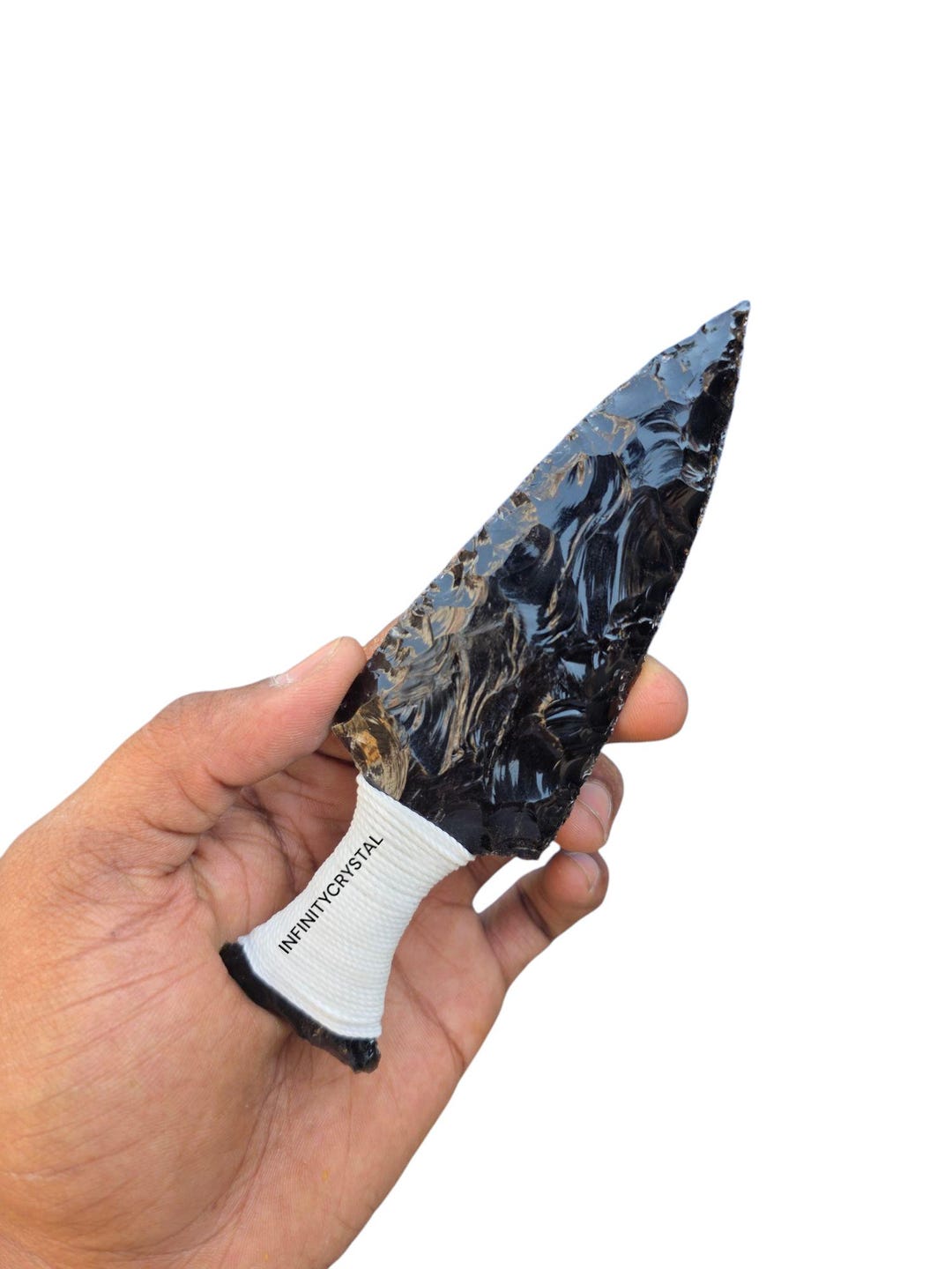 Handcrafted Obsidian Push Dagger: Volcanic Glass Ritual Athame, 6 ...