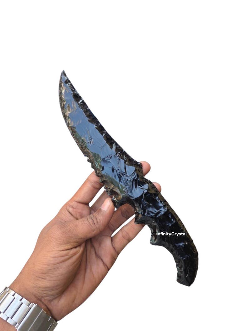 Handcrafted 11” Obsidian Dagger Knife – Primitive Ritual Blade ...