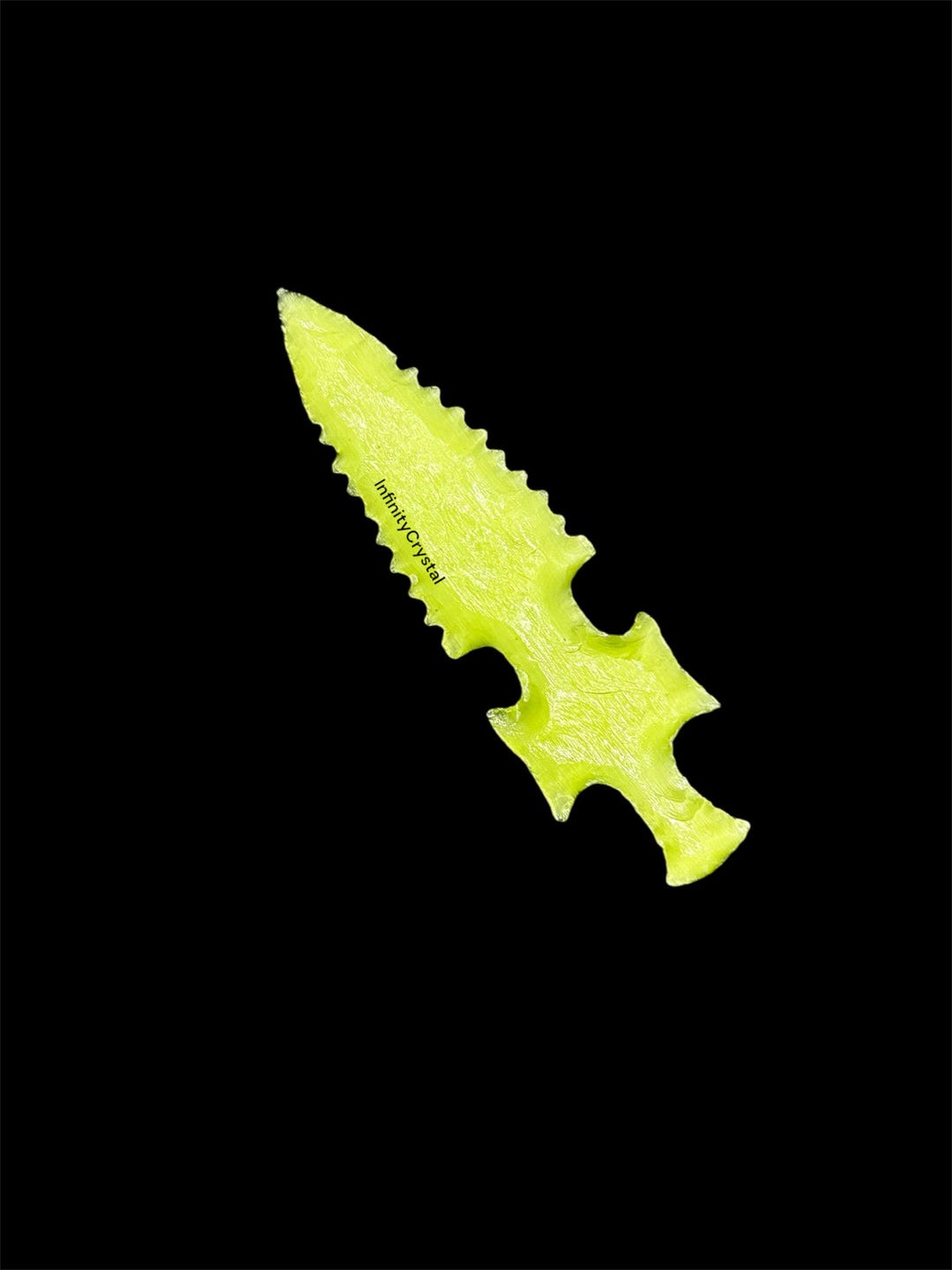 Green Crystal Glass Arrowhead – Handcrafted Pagan Altar Tool (5.5-6 ...