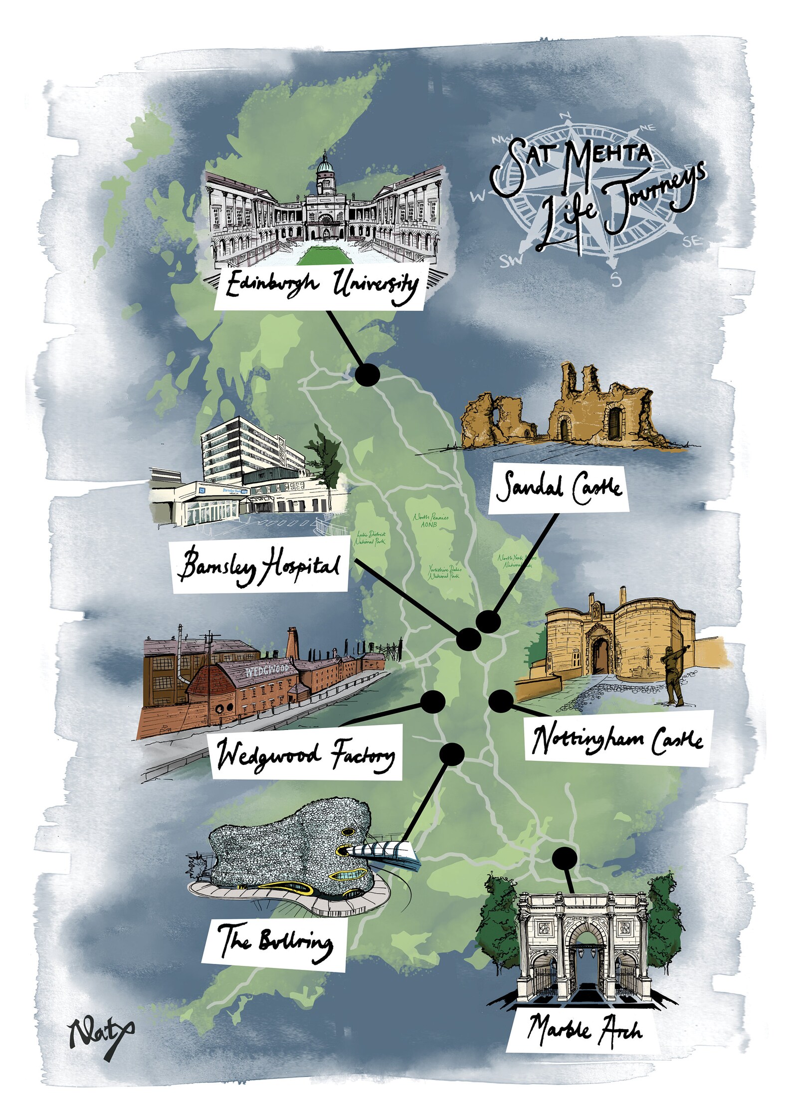PRINTED Personalised Inky Memory Maps Custom Map - Etsy