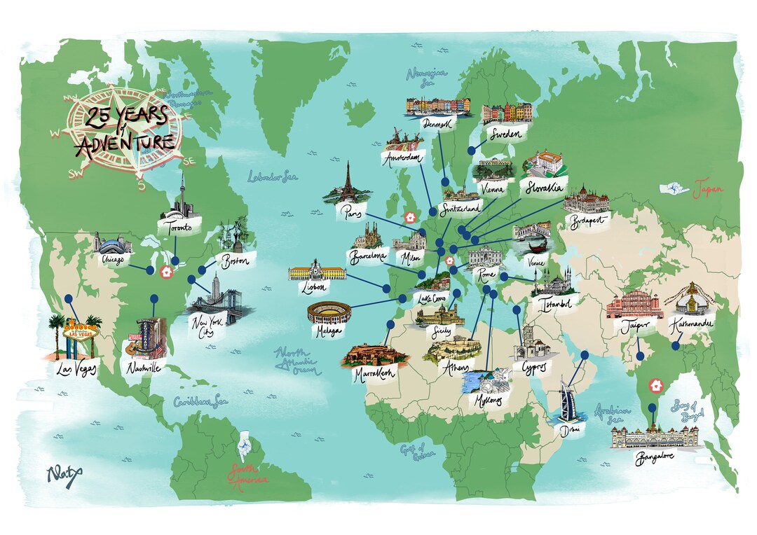 PRINTED Personalised Inky Memory Maps Custom Map - Etsy