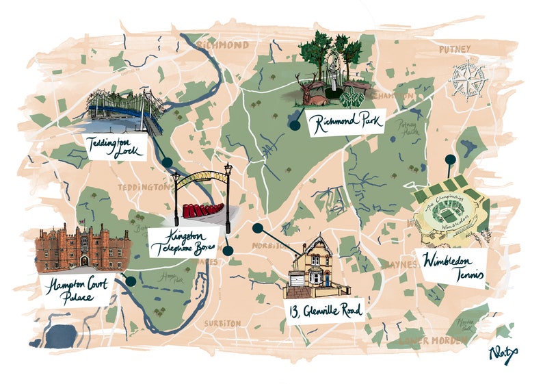 PRINTED Personalised Inky Memory Maps, Custom Map, Personalized Map ...