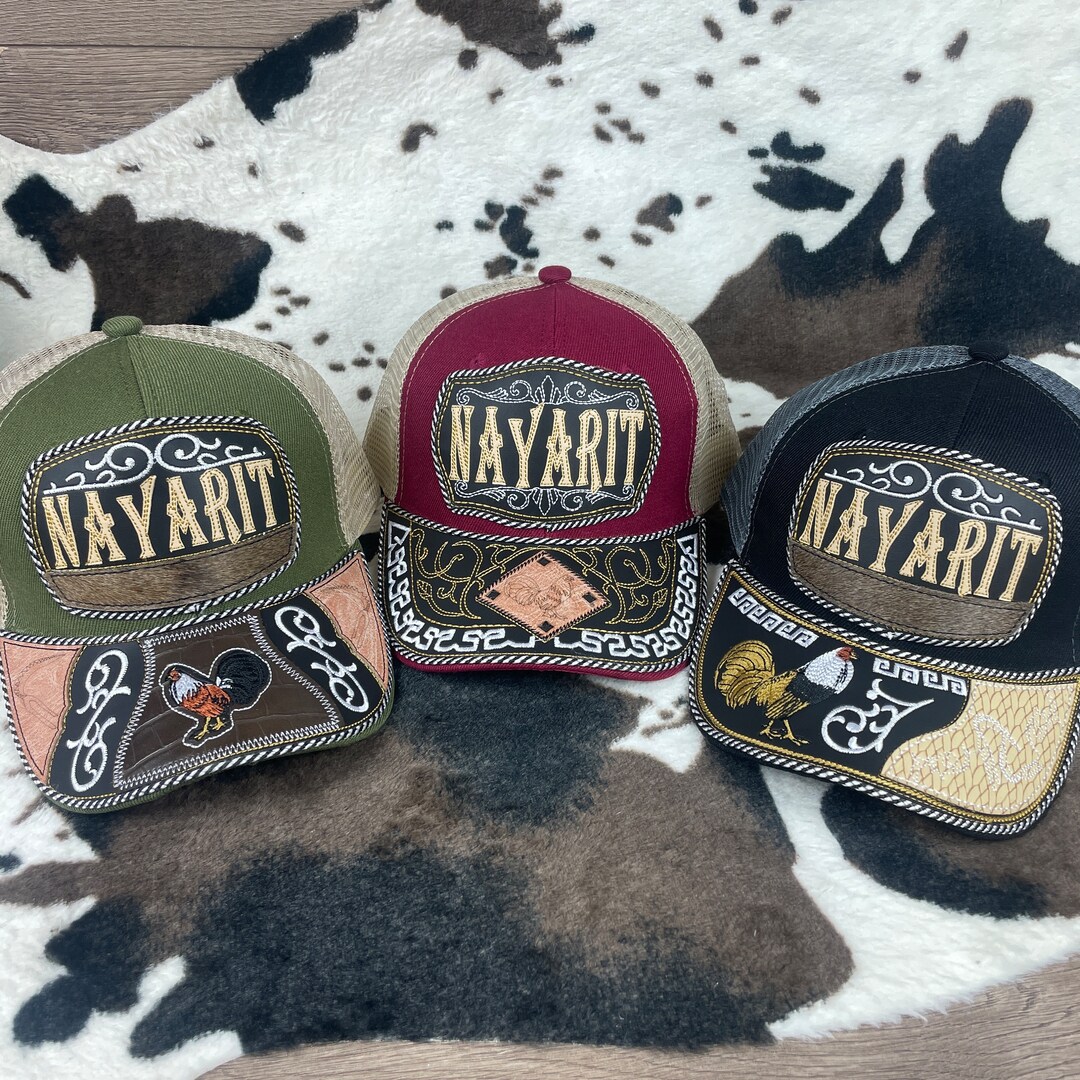 Nayarit Gorra Vaquera Gallo, Charro Mesh Trucker Cap Rooster, Mexico - Etsy