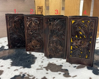 HORSE EMBROIDERED ZACATECAS Mexico Western Leather Bi Fold Wallet - Etsy