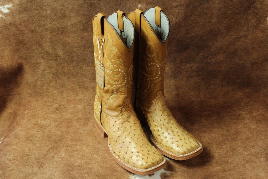 Men’s Authentic Ostrich Exotic Skin Cowboy Western Boot 7.5 US - Etsy