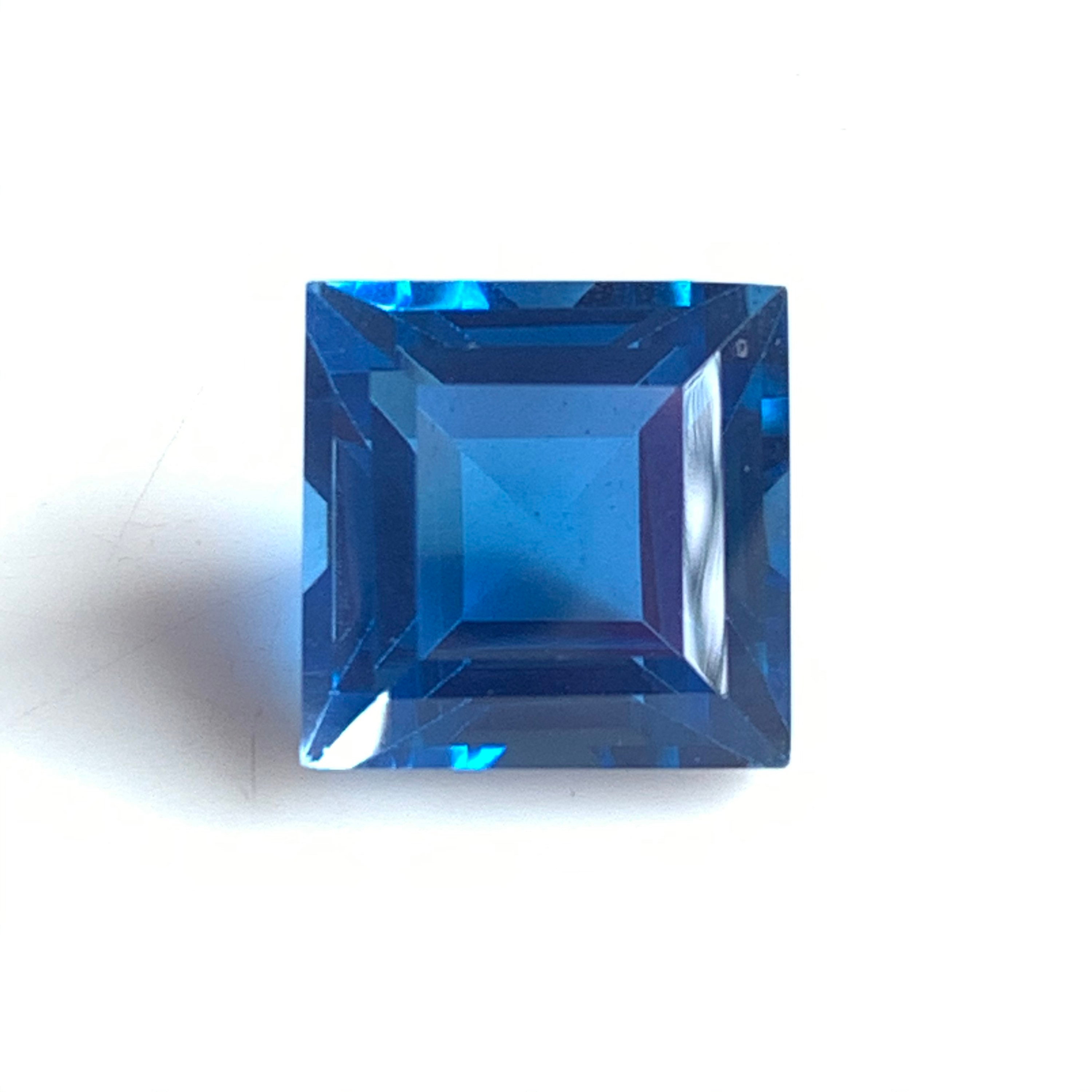 15mm Swiss Blue Topaz Faceted Square Cut Stone Gemstone Loose | Etsy UK