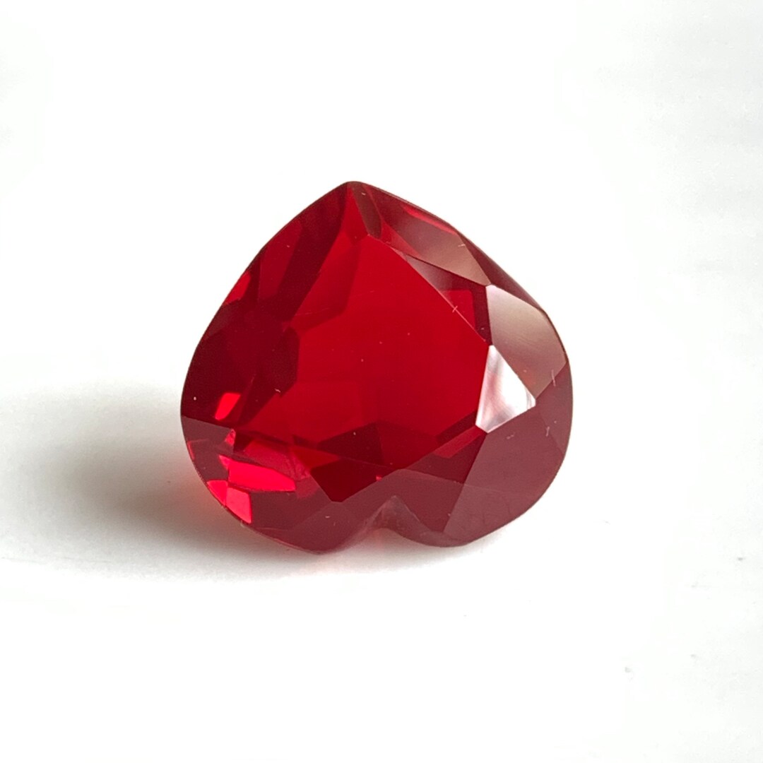 16mm Lab Created Ruby Heart Shape Gemstone Loose Lab Ruby - Etsy