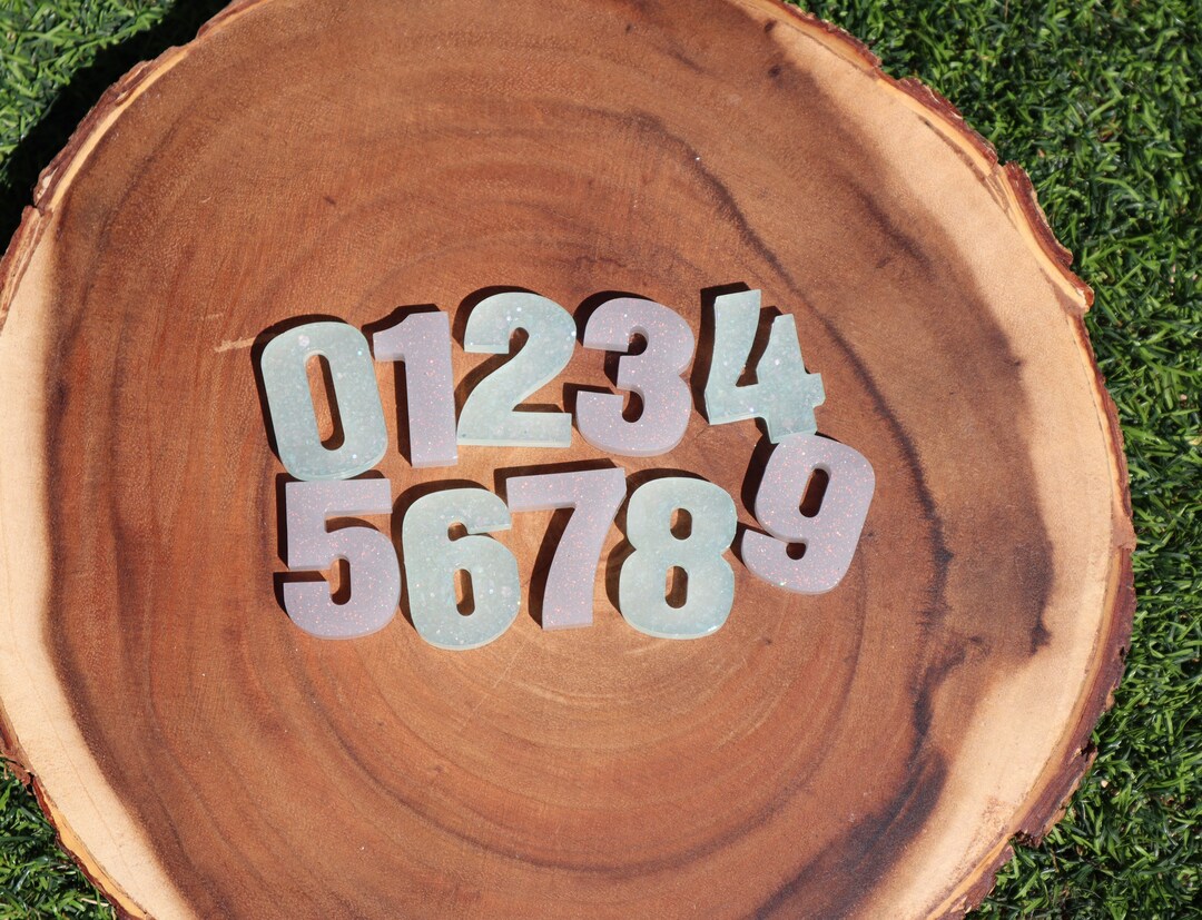 Glitter Resin Numbers 0-9 Sensory Bin Accessory Learn How - Etsy