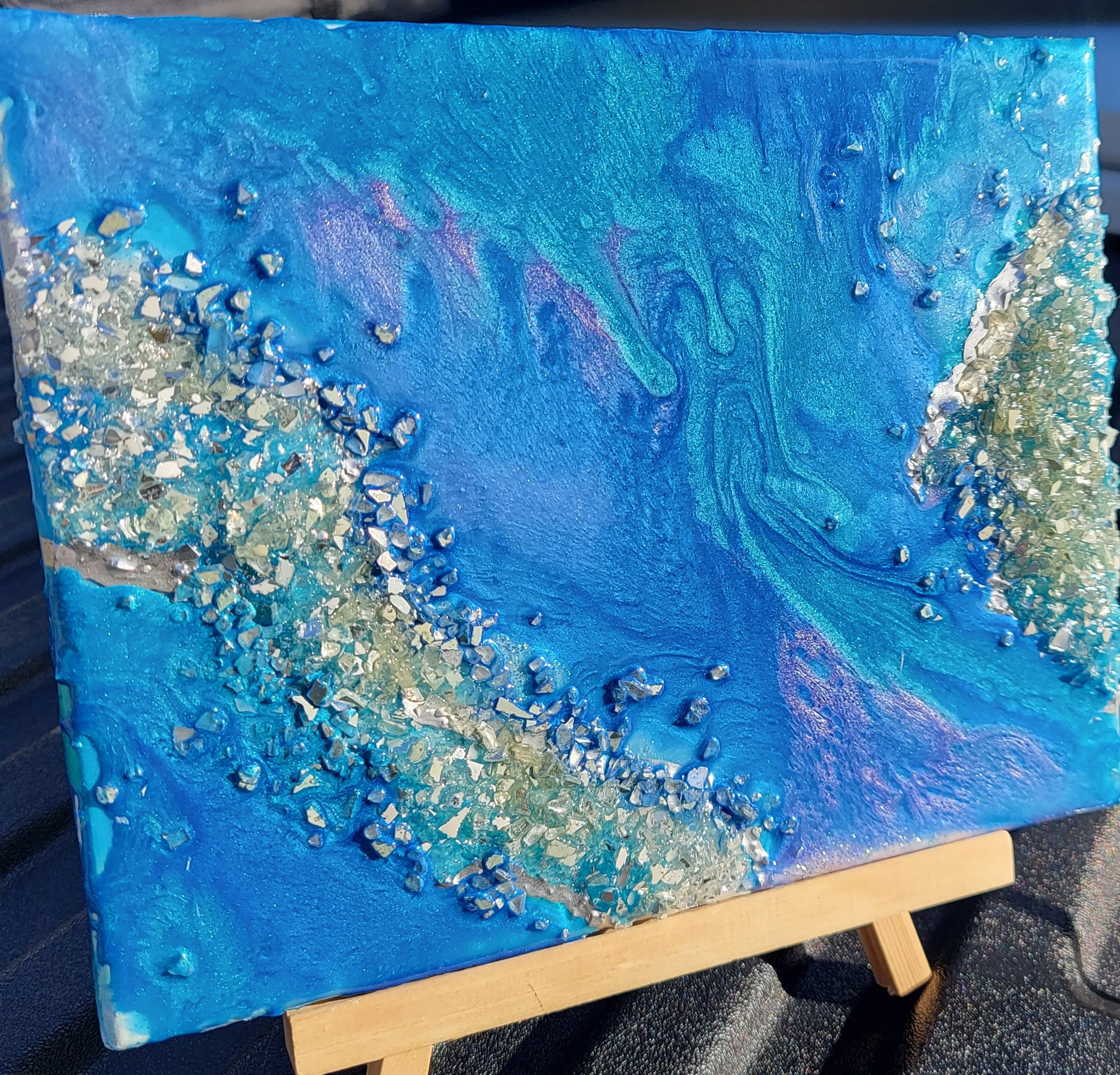 Blue Geode Wall Art, Geode Resin Art, Geode Wall Decor, Sapphire Geode ...