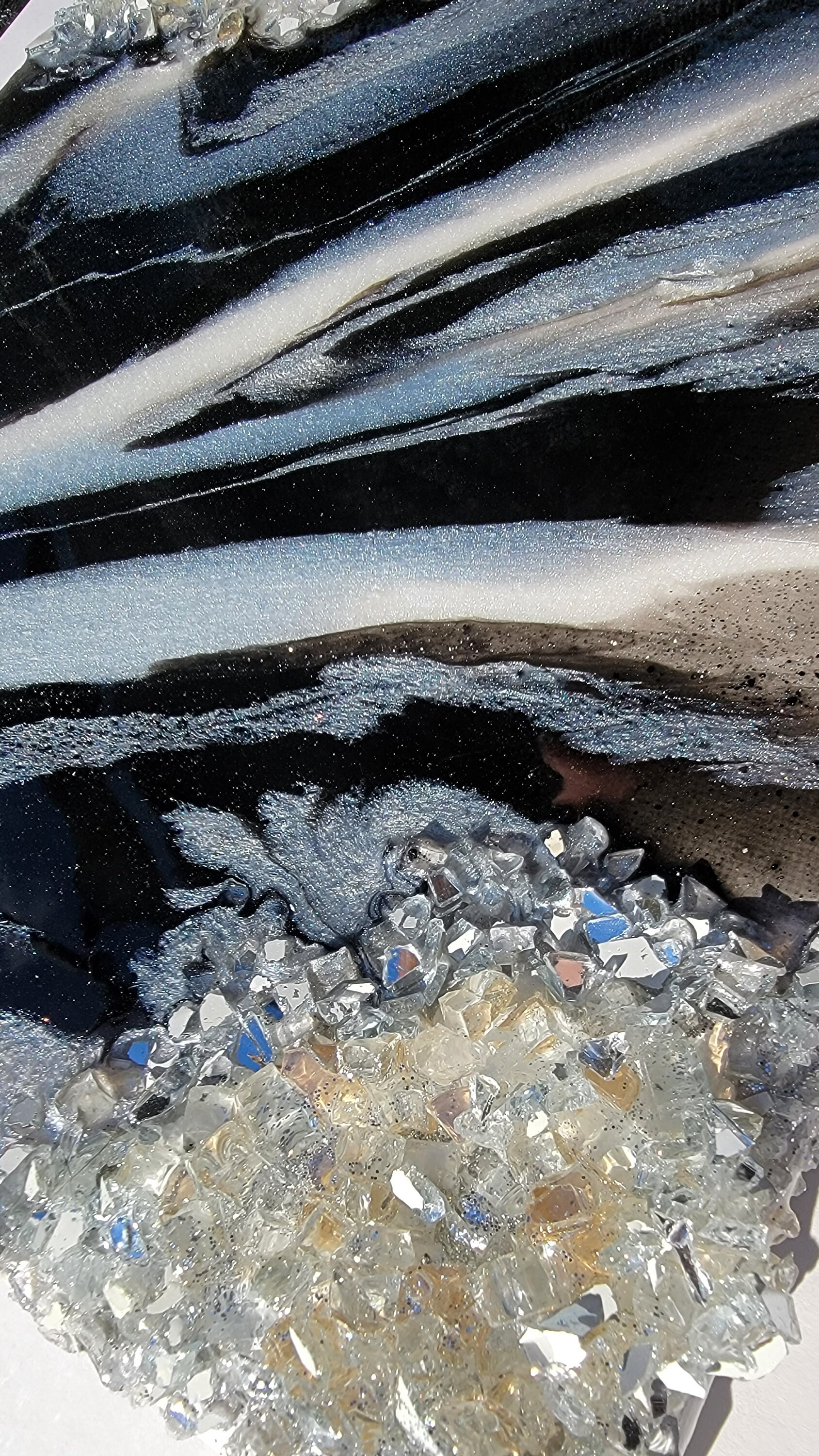 Black Geode Wall Art, Geode Wall Decor, Resin Geode Canvas, Luxury Wall ...