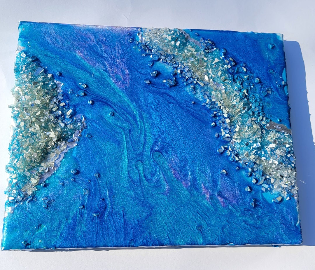 Blue Geode Wall Art, Geode Resin Art, Geode Wall Decor, Sapphire Geode ...