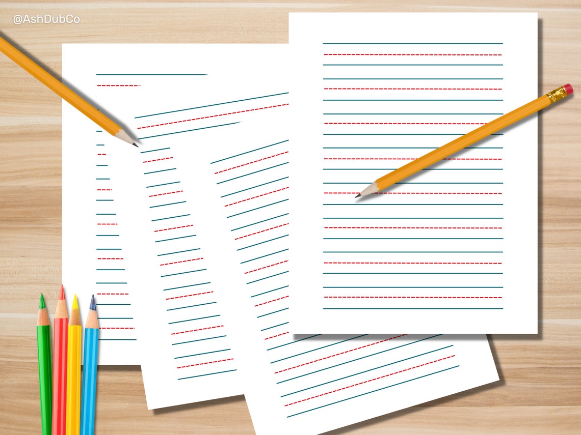 Lined Paper Printable Kids Practice Writing Sheets Homeschool ...