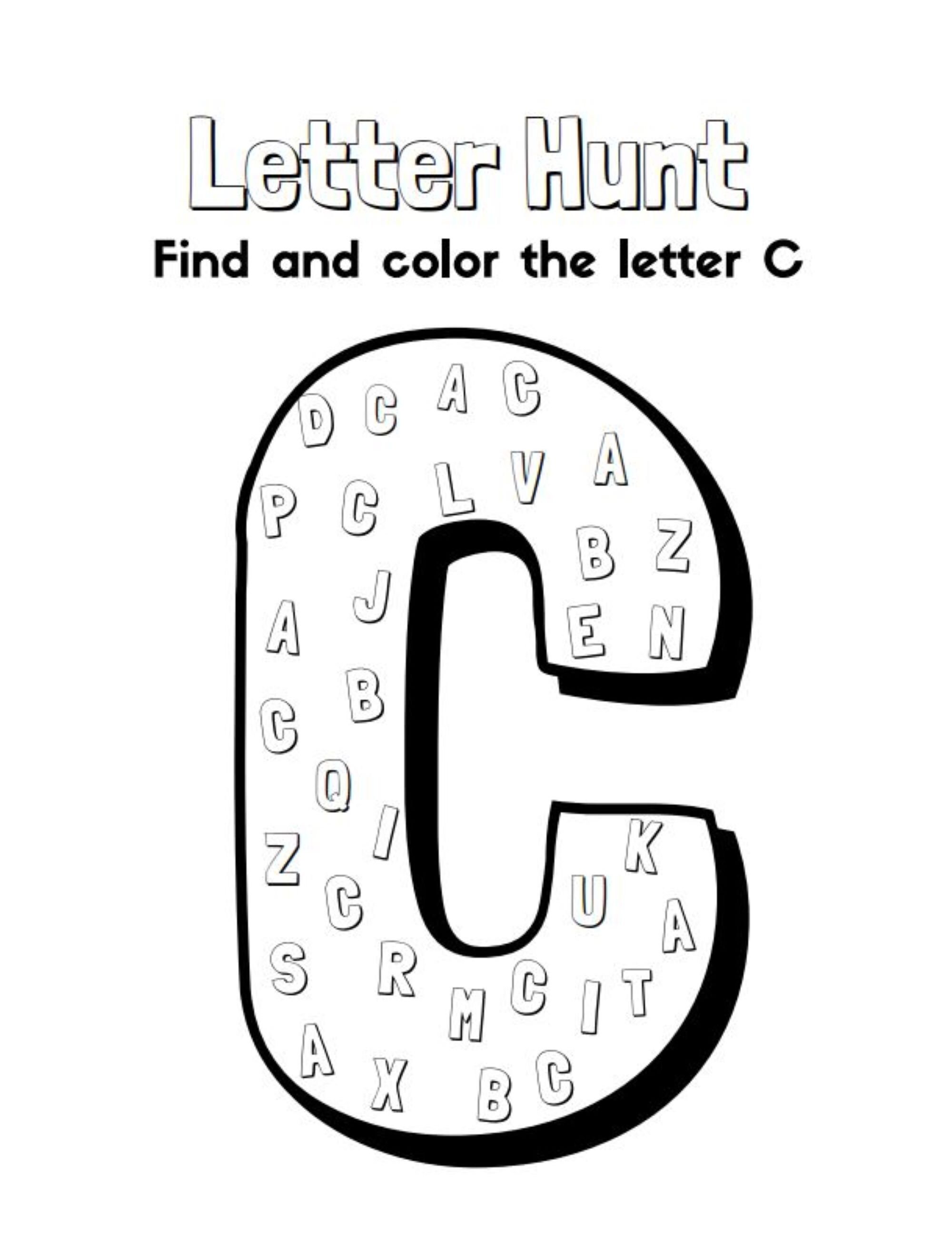 Letter Hunt Printable Coloring Pages - All 26 Letters - Instant ...