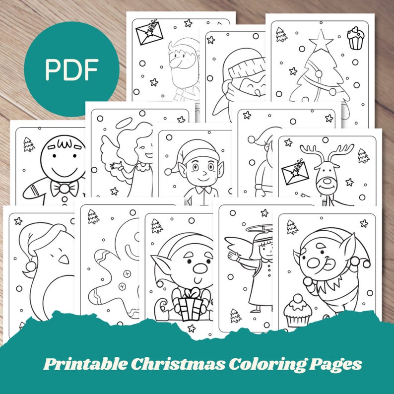 Christmas Coloring Pages for Kids - Printable PDF Instant Download ...