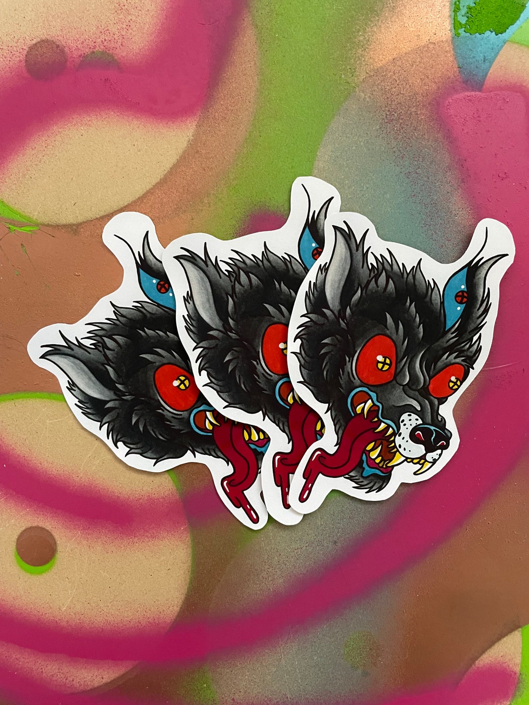 Acid Wolf Sticker - Etsy