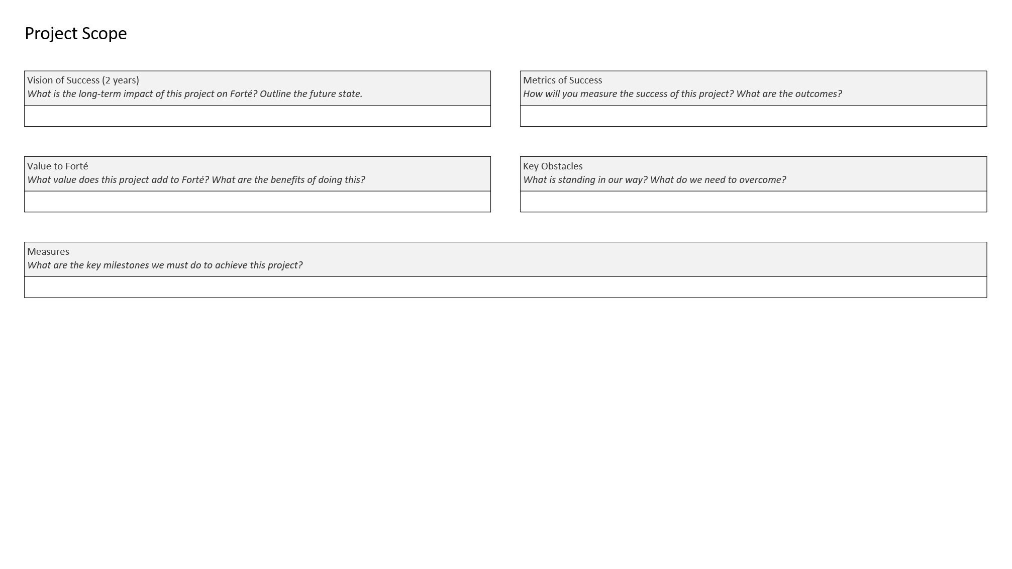 Company Project Planner - Project Scope, Project Brief and a 13 Week ...