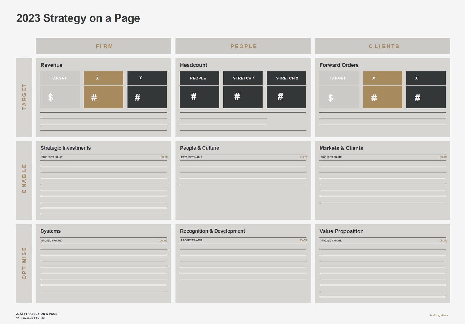 SOAP Strategy on A Page Template - Blank Template - One Page Strategy ...