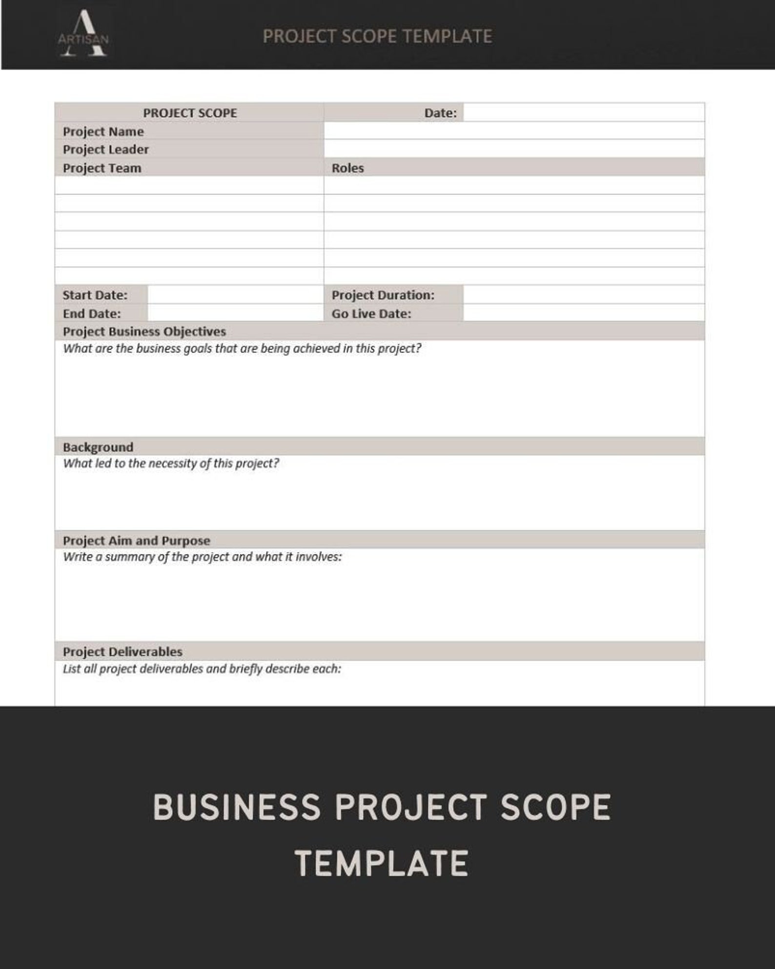 Scope of Work and Project Brief Template | Microsoft Word Editable ...