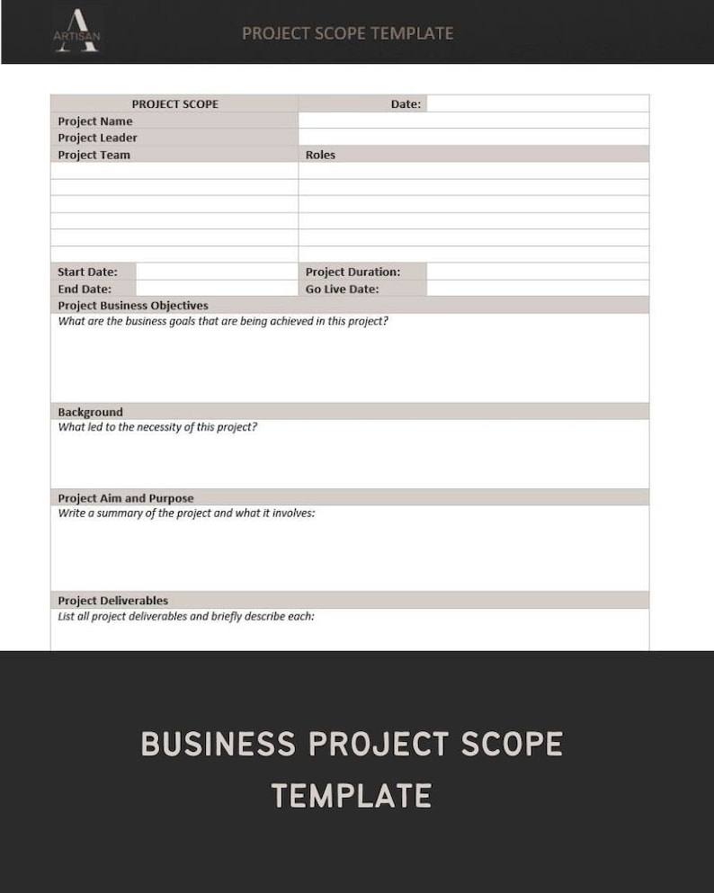 Scope of Work and Project Brief Template | Microsoft Word Editable ...