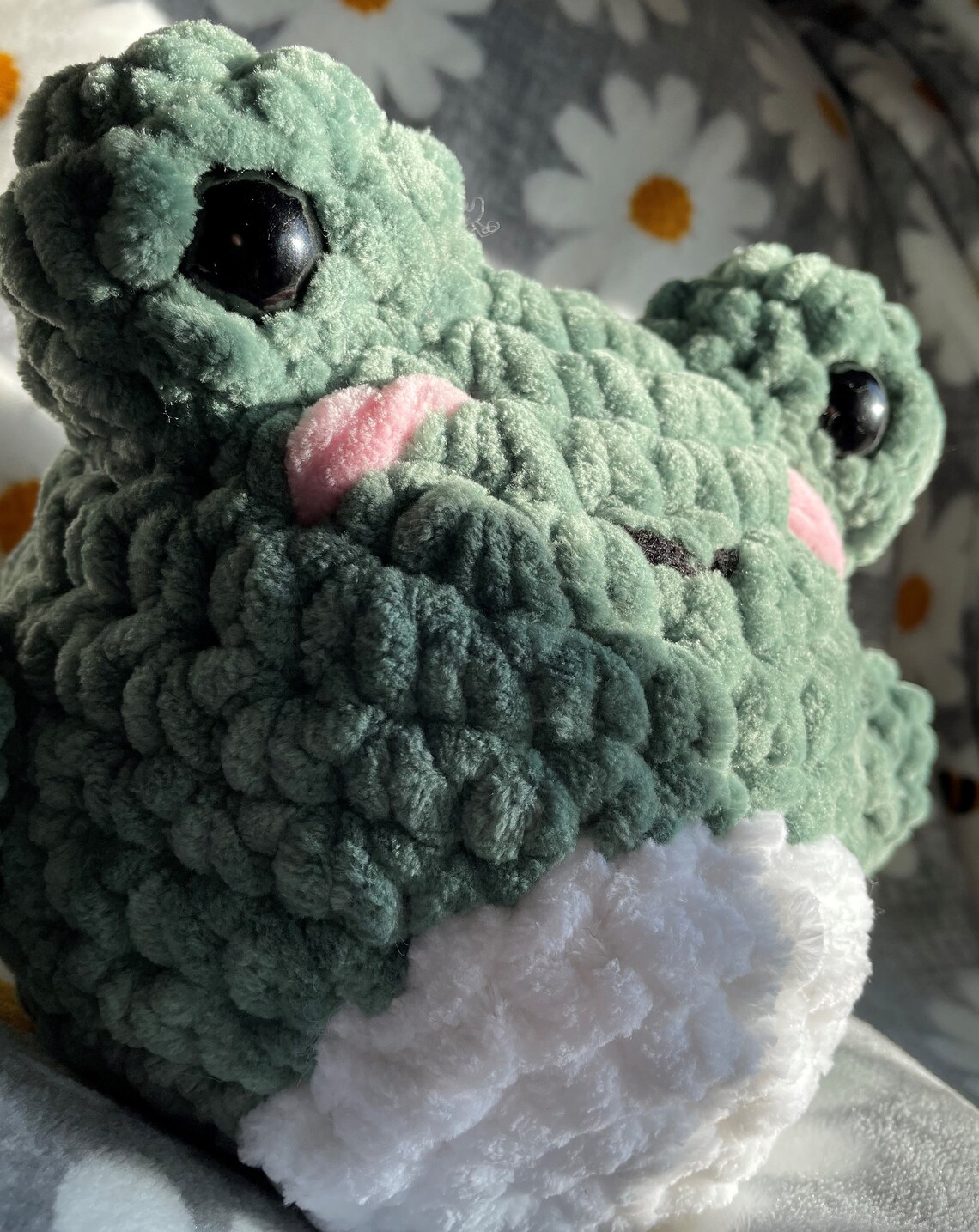 Large Fluffy Frog Squish Gift for Frog Lovers Fuzzy Crochet - Etsy