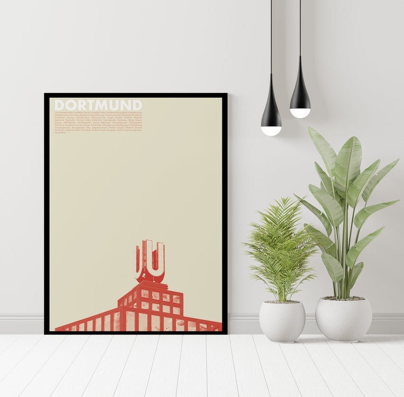 Dortmund Poster Wandkunst Vintage Poster Dortmunder U Retro Poster ...