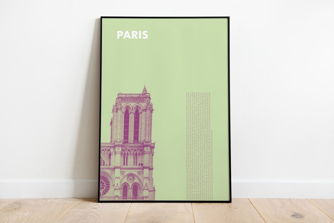 Paris Posters Wall Art Notre Dame Posters Retro Posters Notre Dame ...