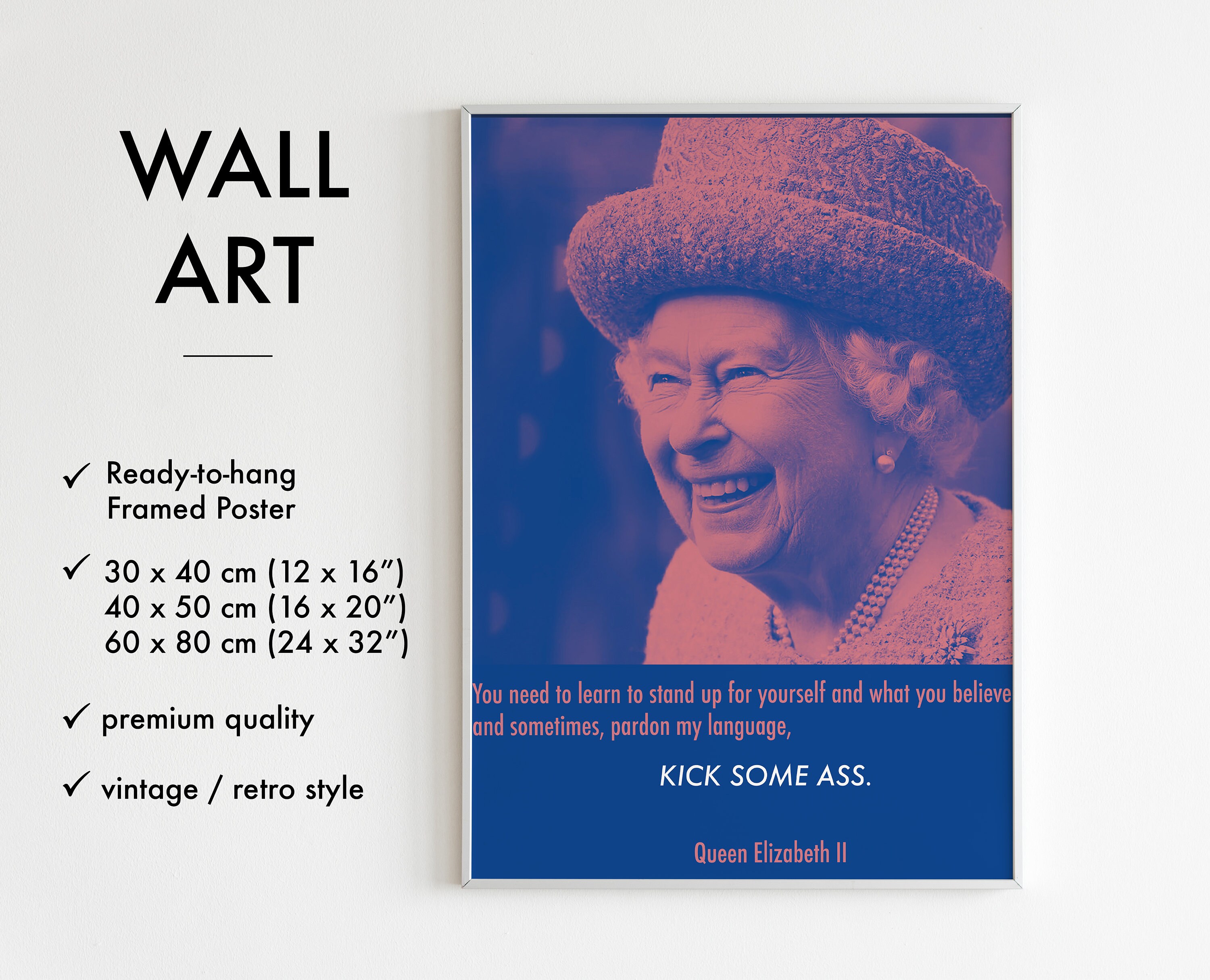 Queen Elizabeth II Pop Art Wall Decor Vintage Retro Posters Great ...