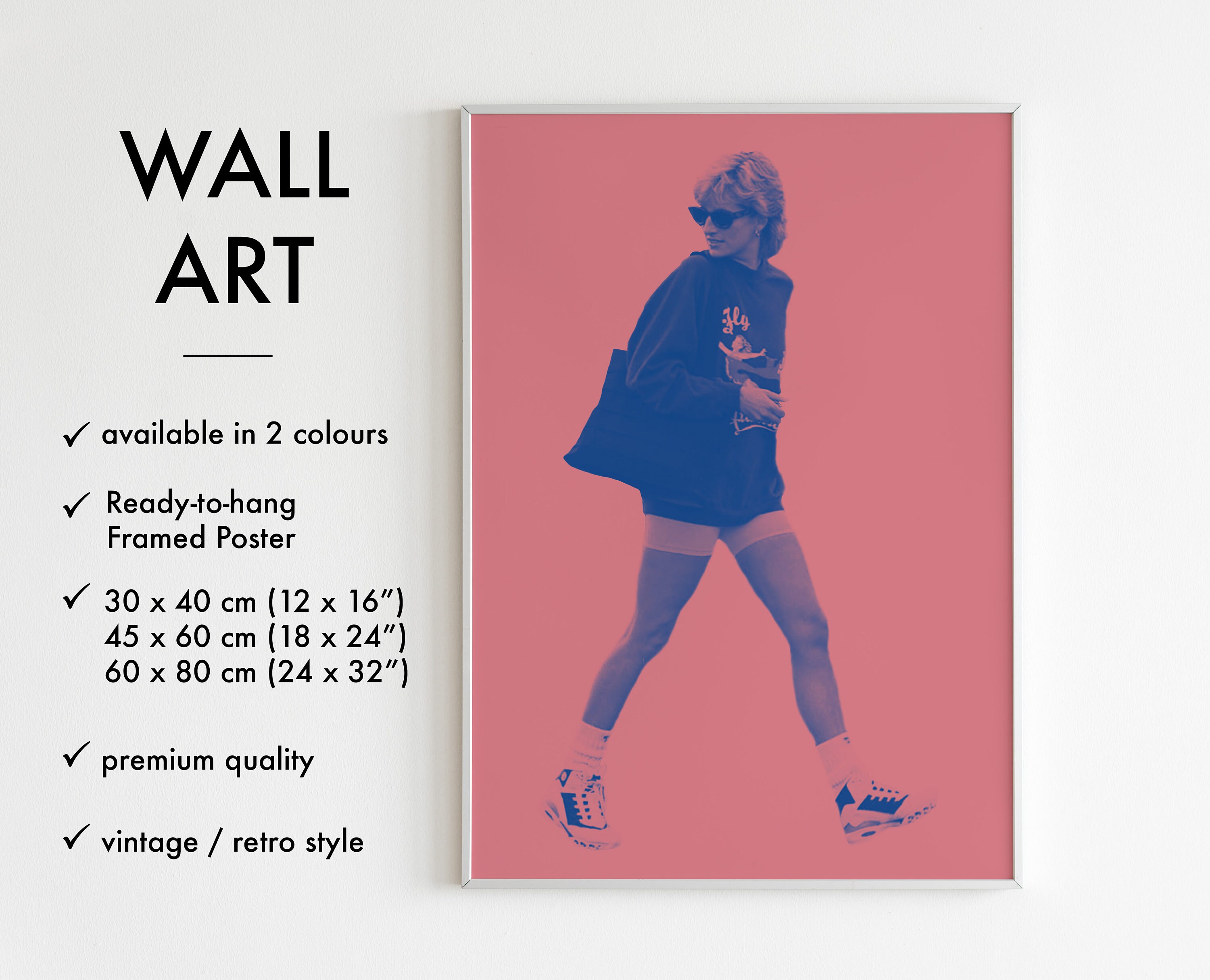 Lady Diana Posters Vintage Retro Poster Home Decor Lady Diana Art Print ...