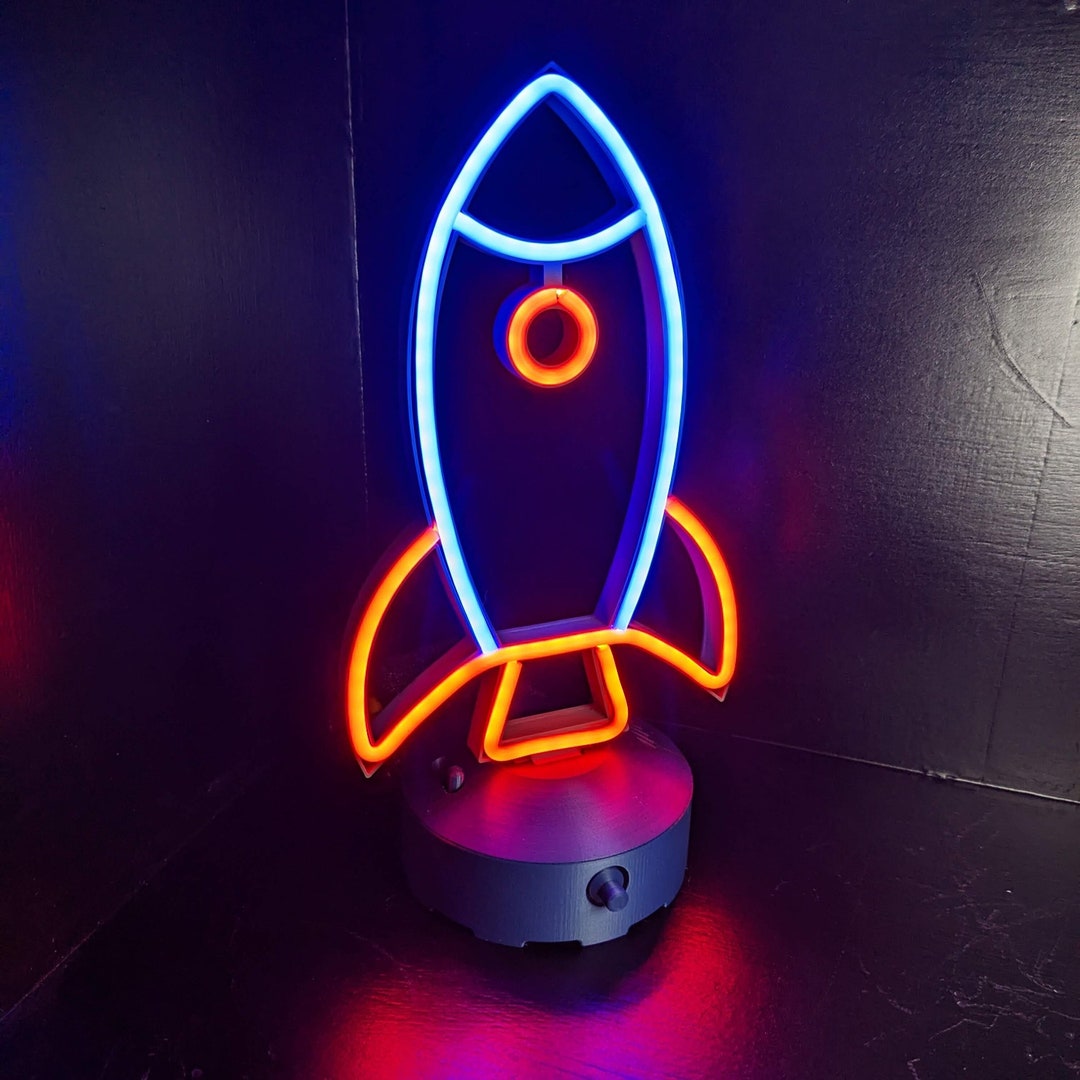 Neon Sign - Rocket Shape (standard & XL Version) - Etsy