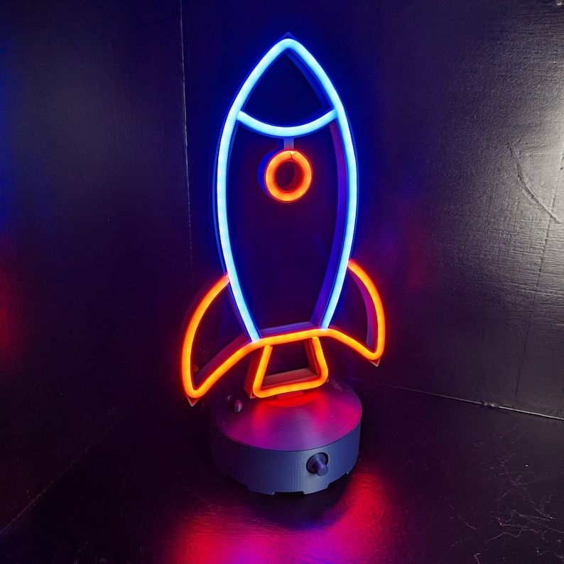 Neon Sign Rocket Shape standard & XL Version - Etsy