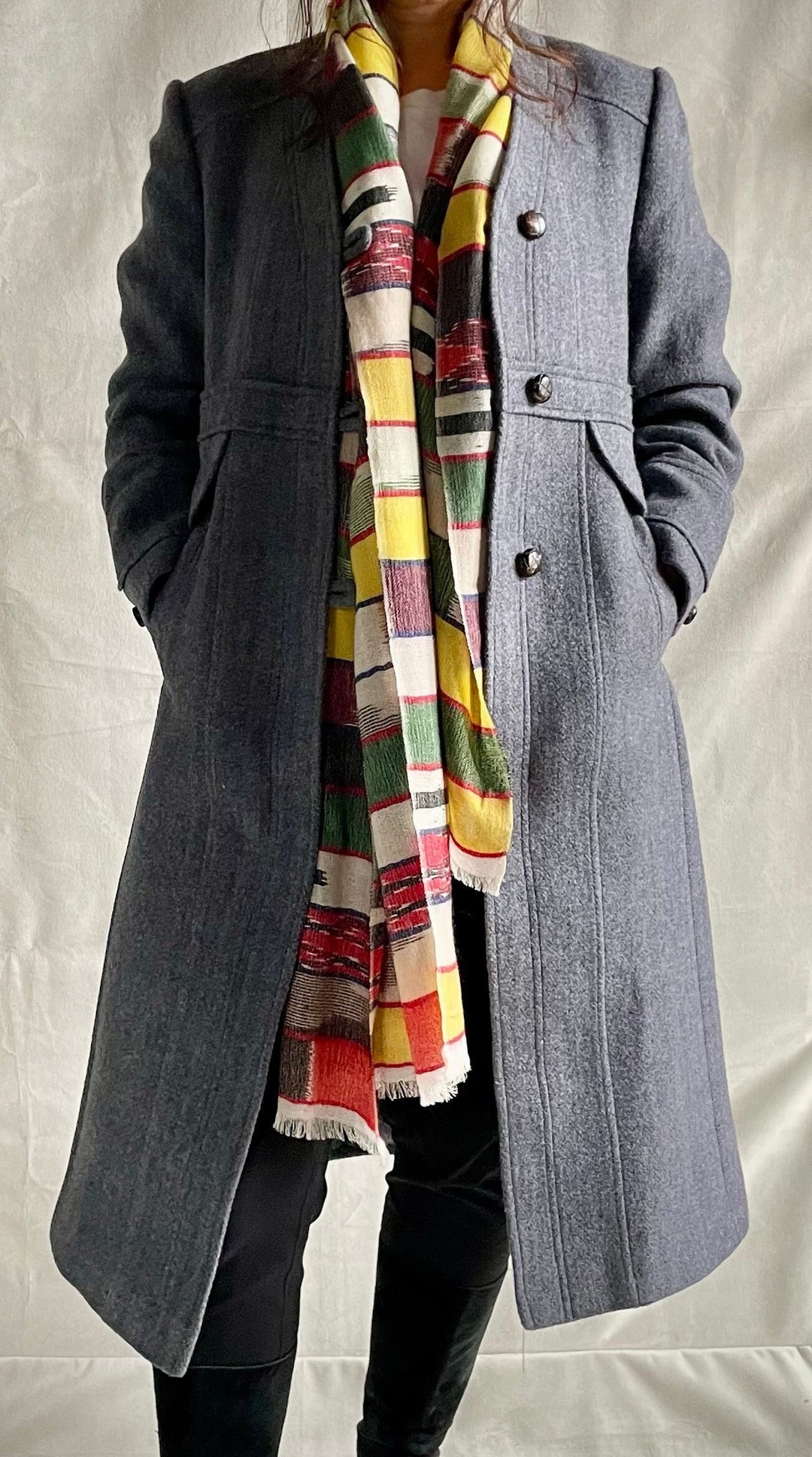 The francis Coat in Handwoven Felted Wool, Grey - Etsy