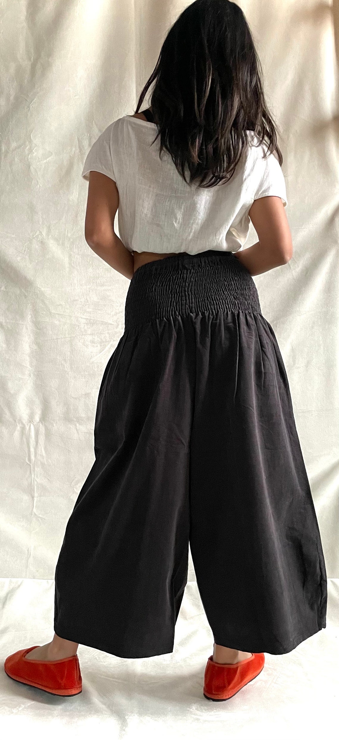 The jackie Pants in Charcoal Black Corduroy Designer Pull on Pants ...