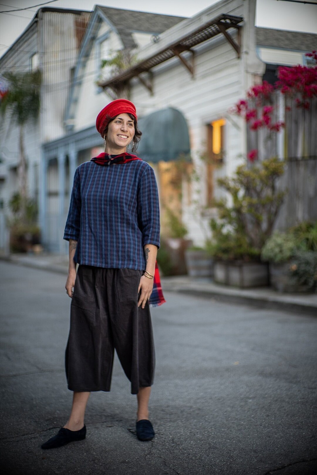 The jackie Pants in Charcoal Black Corduroy Designer Pull on Pants ...