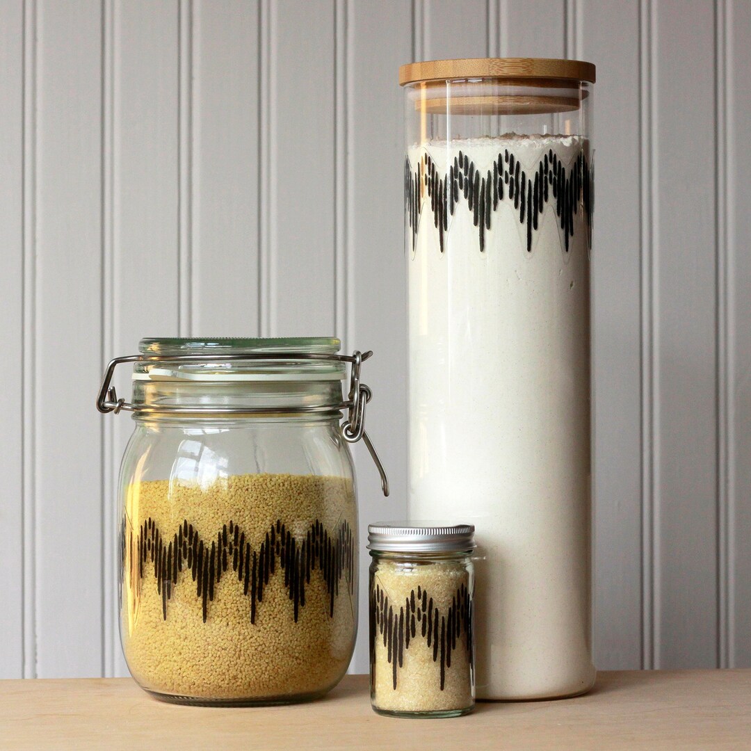 Nature Patterned Pantry Jar Labels: Compostable Wood Pulp Stickers - Etsy